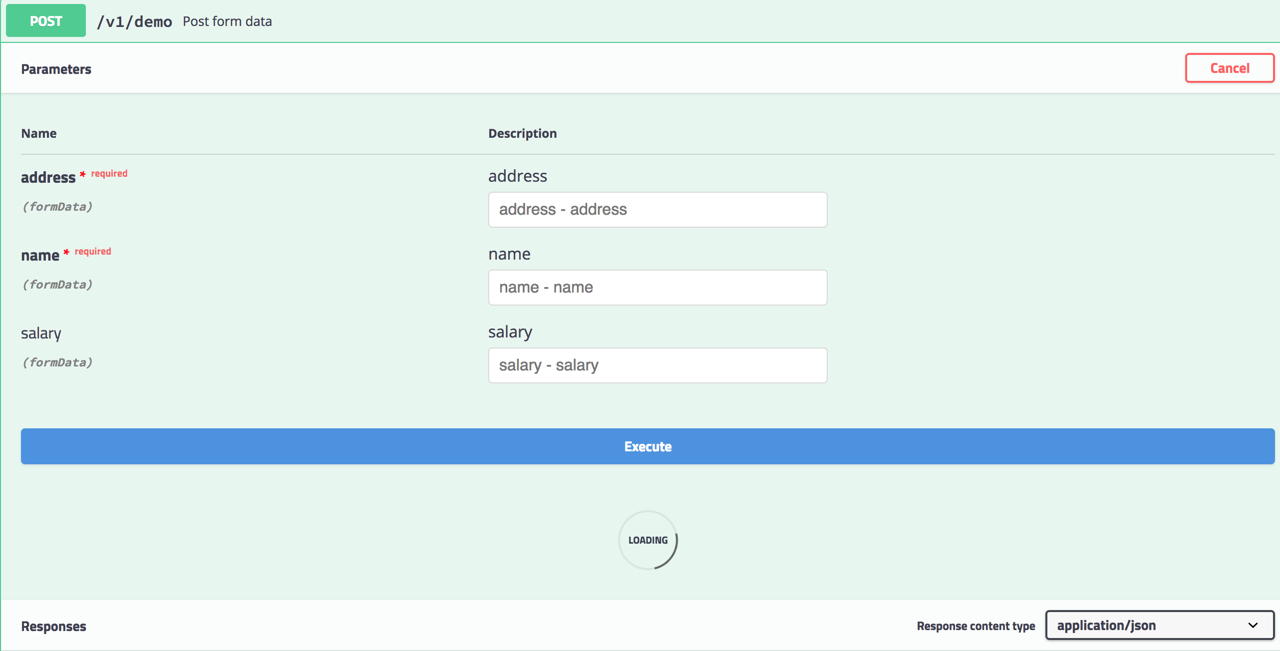 UI does not set focus to required field while execute an API (multipart/form-data) without value ...