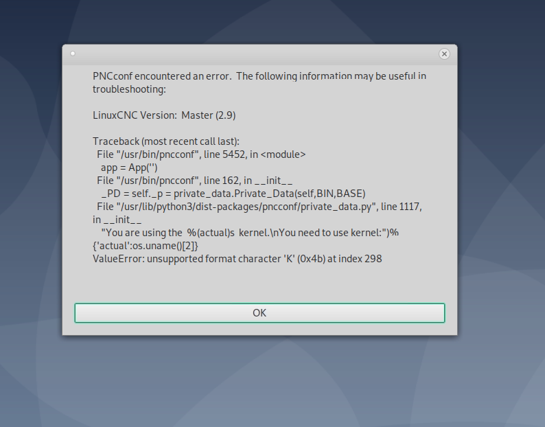 pncconf kernel error · Issue #1524 · LinuxCNC/linuxcnc · GitHub