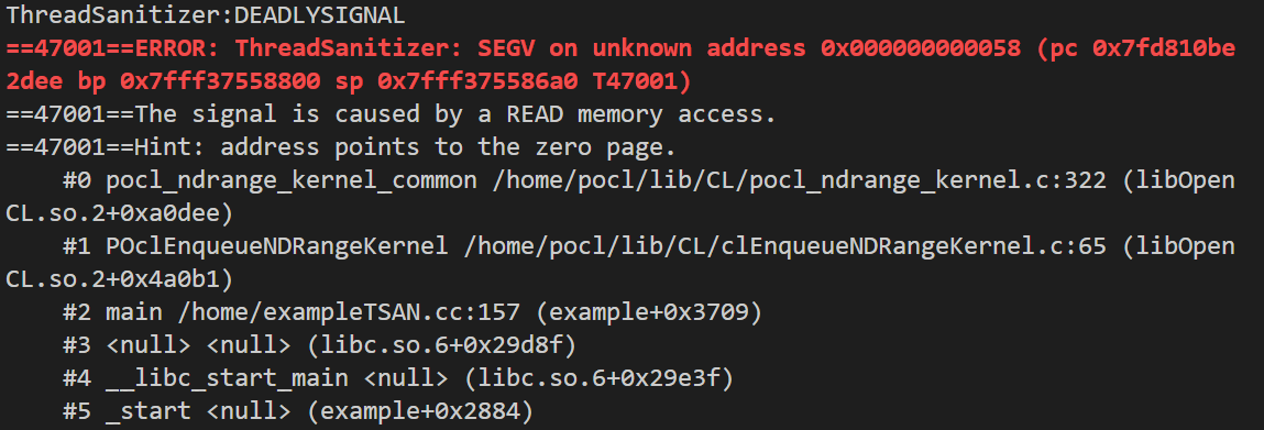 Cannot find opencl device when EANBLE_TSAN is on · Issue #1120 · pocl/pocl · GitHub