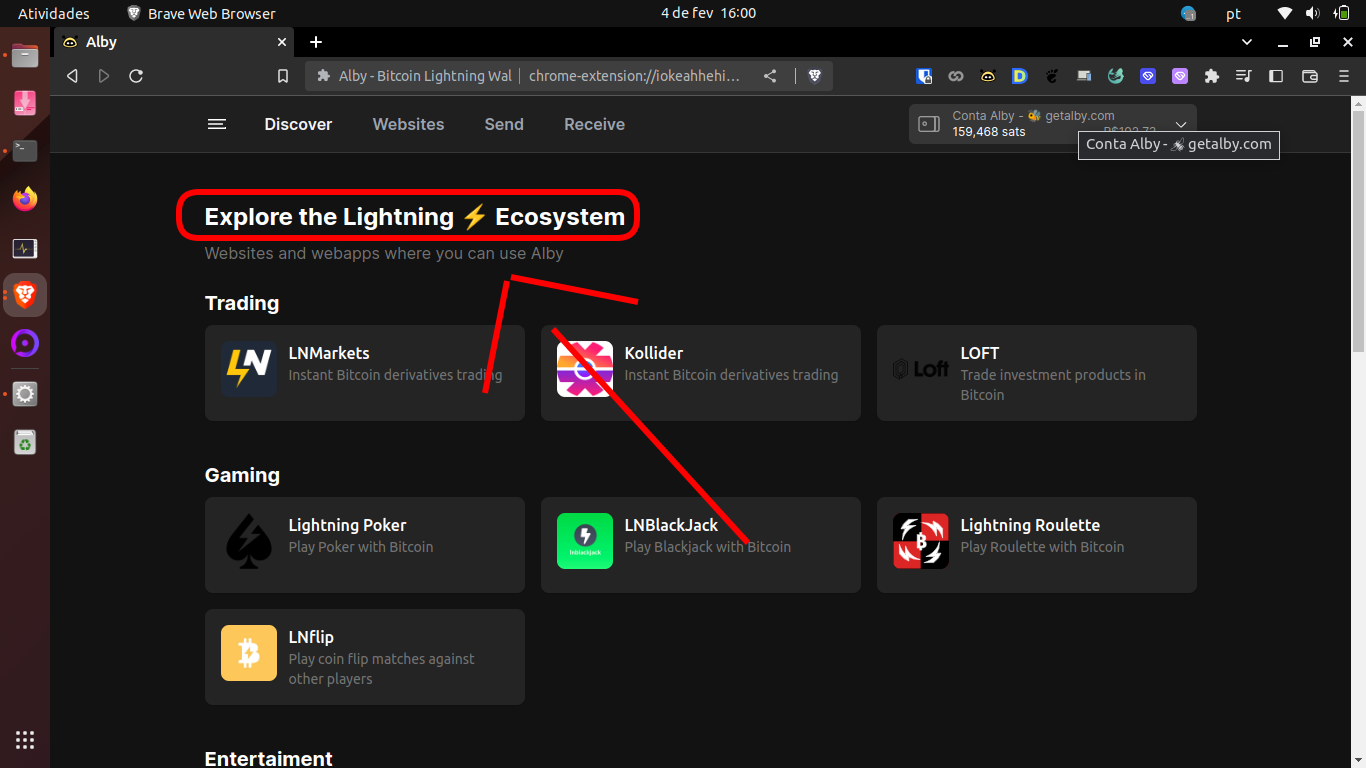 [BUG] Discover page should show (Explore the Lightning and Nostr Ecosystem) · Issue #2065 ...
