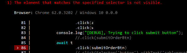 The Element That Matches The Specified Selector Is Not Visible But Button Is Visible · Issue