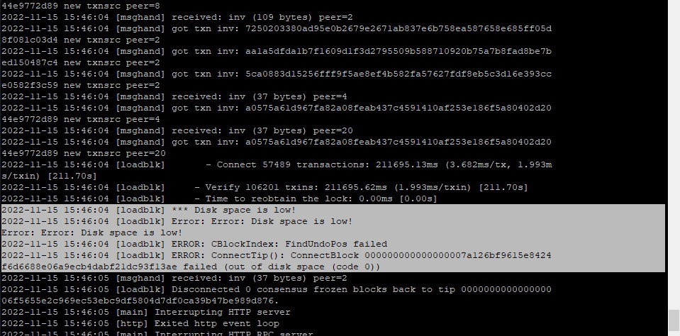 Low space error · Issue #286 · bitcoin-sv/bitcoin-sv · GitHub
