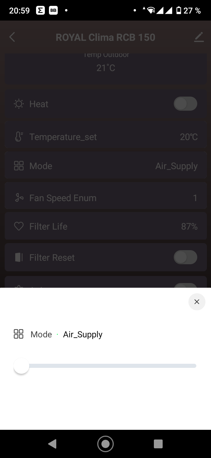 Request support for Royal Clima RCB 150 · Issue #825 · make-all/tuya-local · GitHub