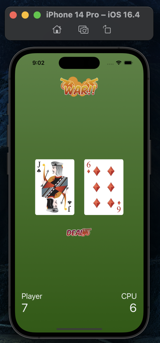 GitHub - IboTang/War-Card-Game.UIKit: Simple WarCard game with a random ...