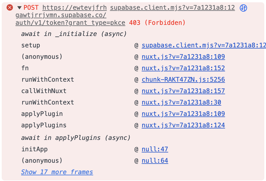 Having ?code= in the URL logs out users · Issue #289 · nuxt-modules/supabase · GitHub