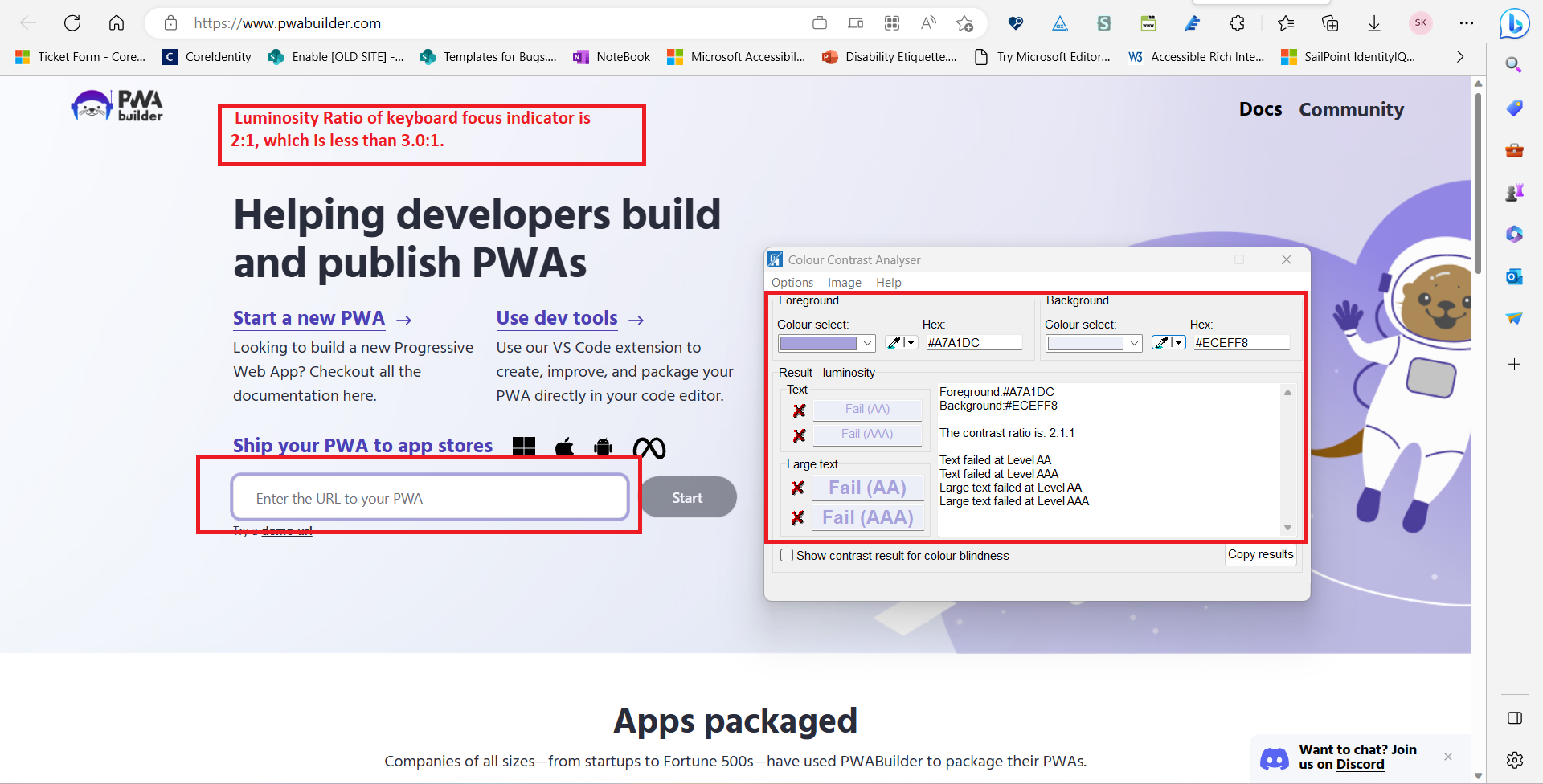 [Homepage]: Color Contrast Ratio of keyboard focus indicator is 2.0:1 ...