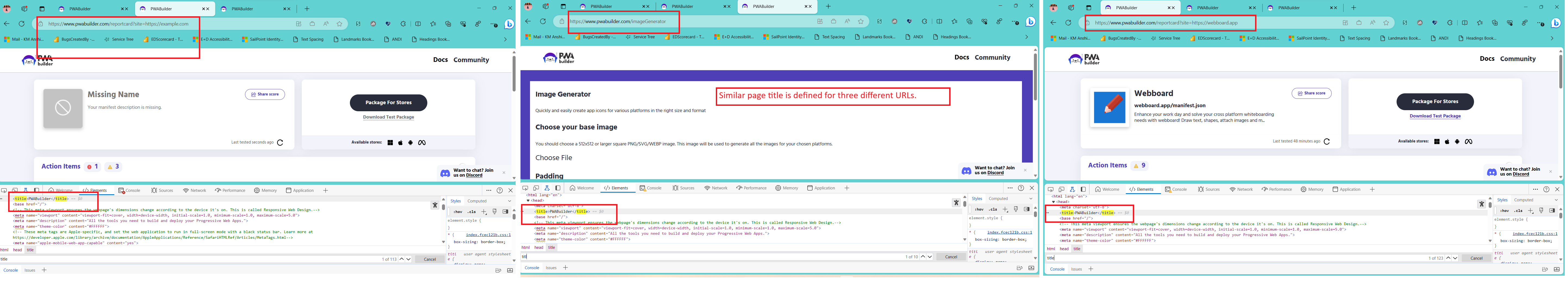 [PWA Builder]: Same page title is defined for the different pages. · Issue #4252 · pwa-builder ...