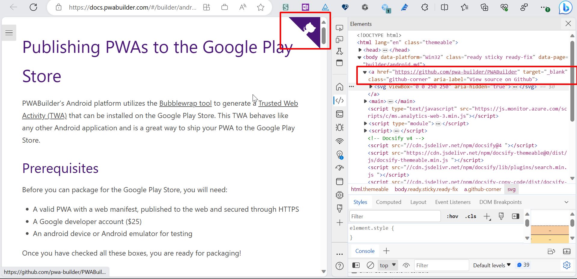 Docs Visual Information Is Not Provided On ‘view Sources On Github Logo Link · Issue 4256