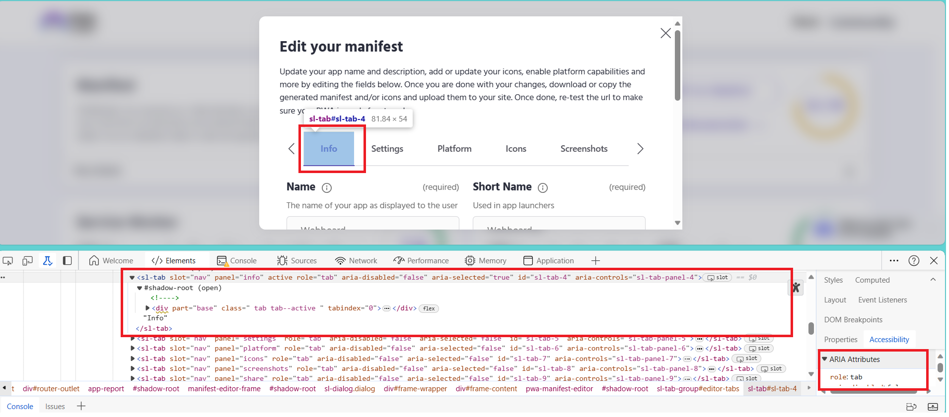 Pwa Builder Blog Narrator Is Announcing Tab Items Present Inside The