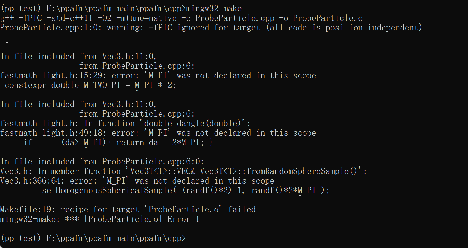 Problems on compiling ppafm in Win11 · Issue #110 · Probe-Particle/ppafm · GitHub