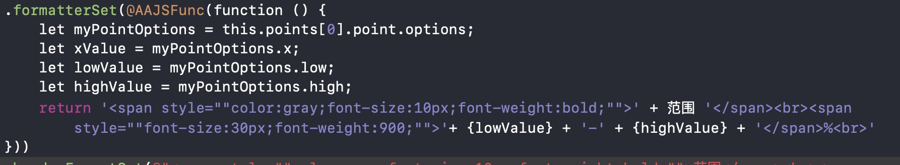 请问怎么给ToolTip数据后面加个单位 · Issue #1005 · AAChartModel/AAChartKit · GitHub