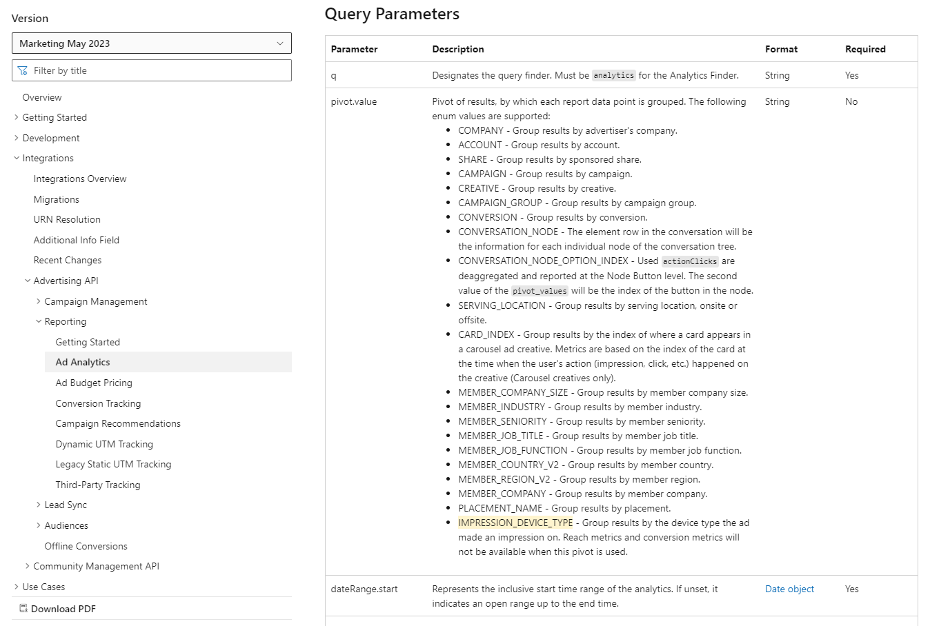 Source Linkedin Ads Is There Any Way To Extract `impressiondevicetype` Via Linkedin Ads