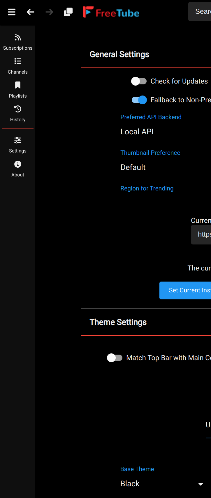 [Bug]: v17 theming not applied to sidebar · Issue #2453 · FreeTubeApp/FreeTube · GitHub