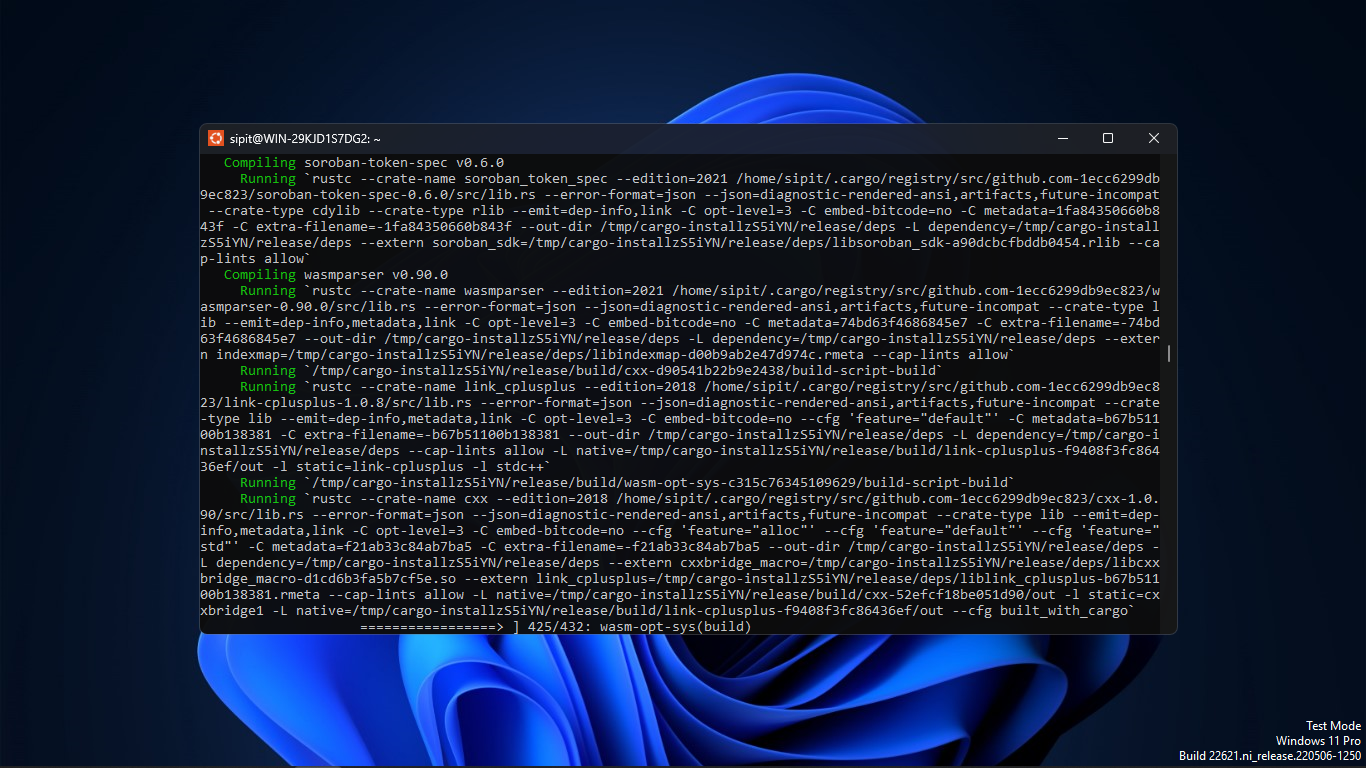 Stuck at installing soroban-cli v0.6.0 (Ubuntu - Windows WSL2) · Issue #466 · stellar/stellar ...