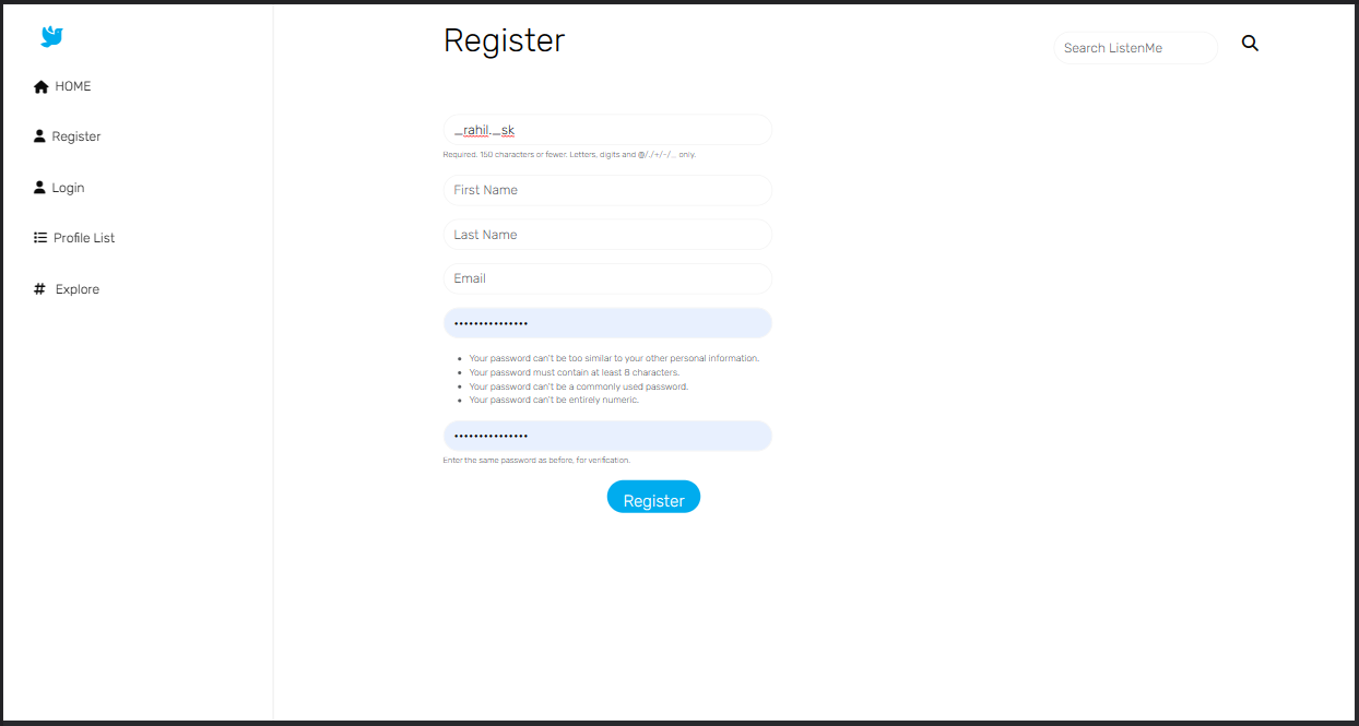 GitHub - Mihaillo29/ListenMe-Django-Microblogging-app: We created a microblogging app in Django ...
