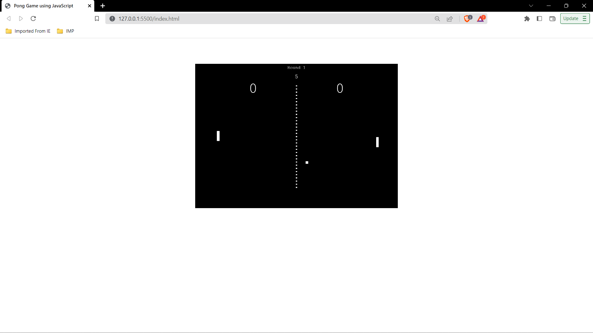 GitHub - Naman7240/Pong-Game: Pong Game using HTML,CSS and JavaScript