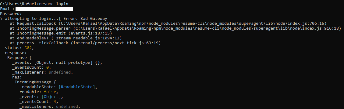 Bad Gateway · Issue #295 · jsonresume/resume-cli · GitHub