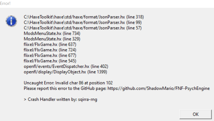 Why does my modpack keep crashing? · Issue #11209 · ShadowMario/FNF-PsychEngine · GitHub