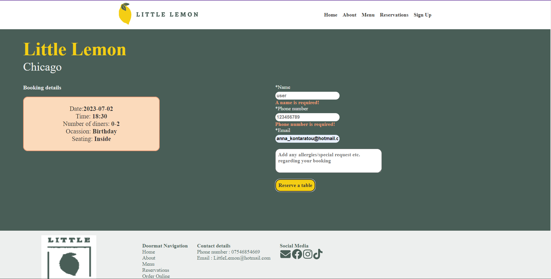 GitHub - Anko21/reservation-system: Little Lemon Restaurant Reservation System: React-based Web ...