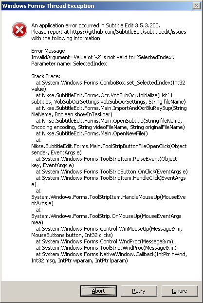 Crash when opening sup file · Issue #2532 · SubtitleEdit/subtitleedit ...