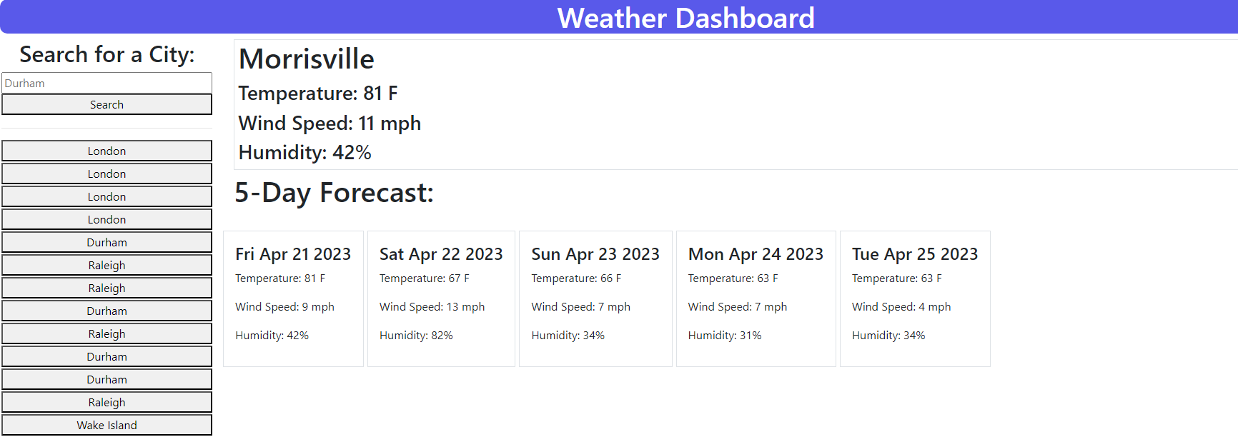 GitHub - Akbarrett93/weather-dashboard