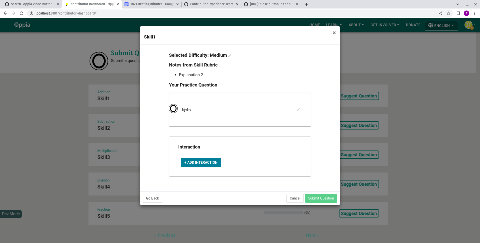 Bug Close Button In The Submit Question Dialogbox Is Too Small In Size · Issue 17075 · Oppia 