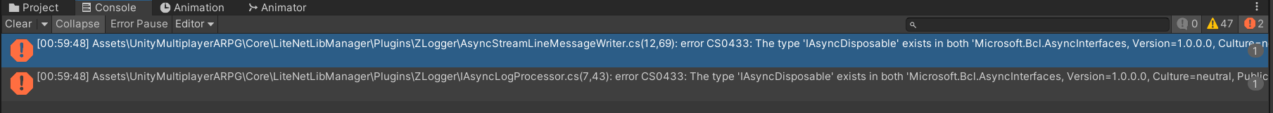 Microsoft.Bcl.AsyncInterfaces Errors · Issue #1923 · suriyun-production/mmorpg-kit-docs · GitHub