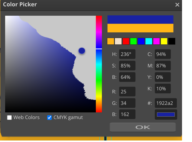 photopea Color picker should have CMYK variables