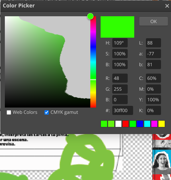 photopea Color picker should have CMYK variables
