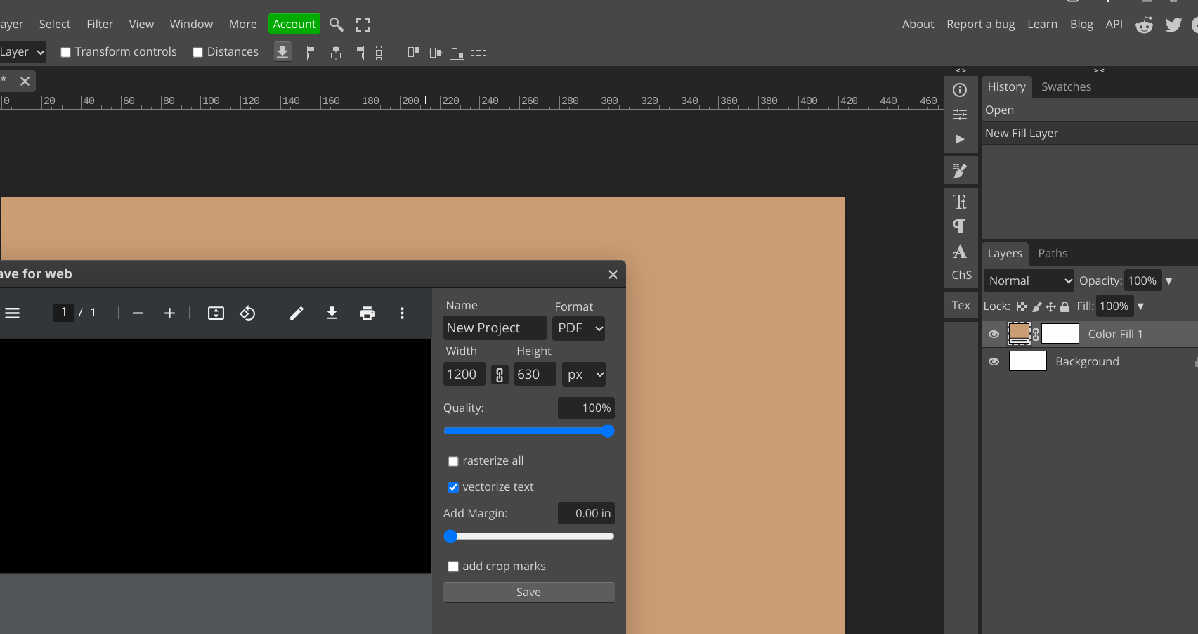 Export PDF - Color fill adjustment layer is not visible · Issue #5779 · photopea/photopea · GitHub