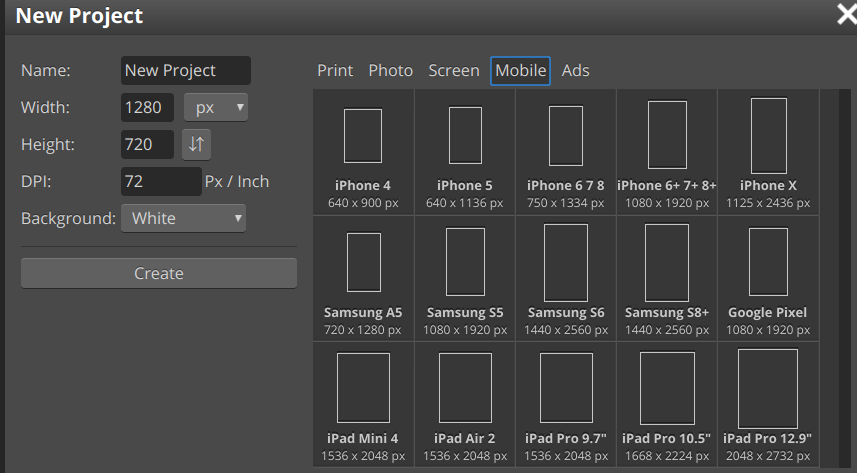 Title on New Project suggested sizes · Issue #1014 · photopea/photopea ...