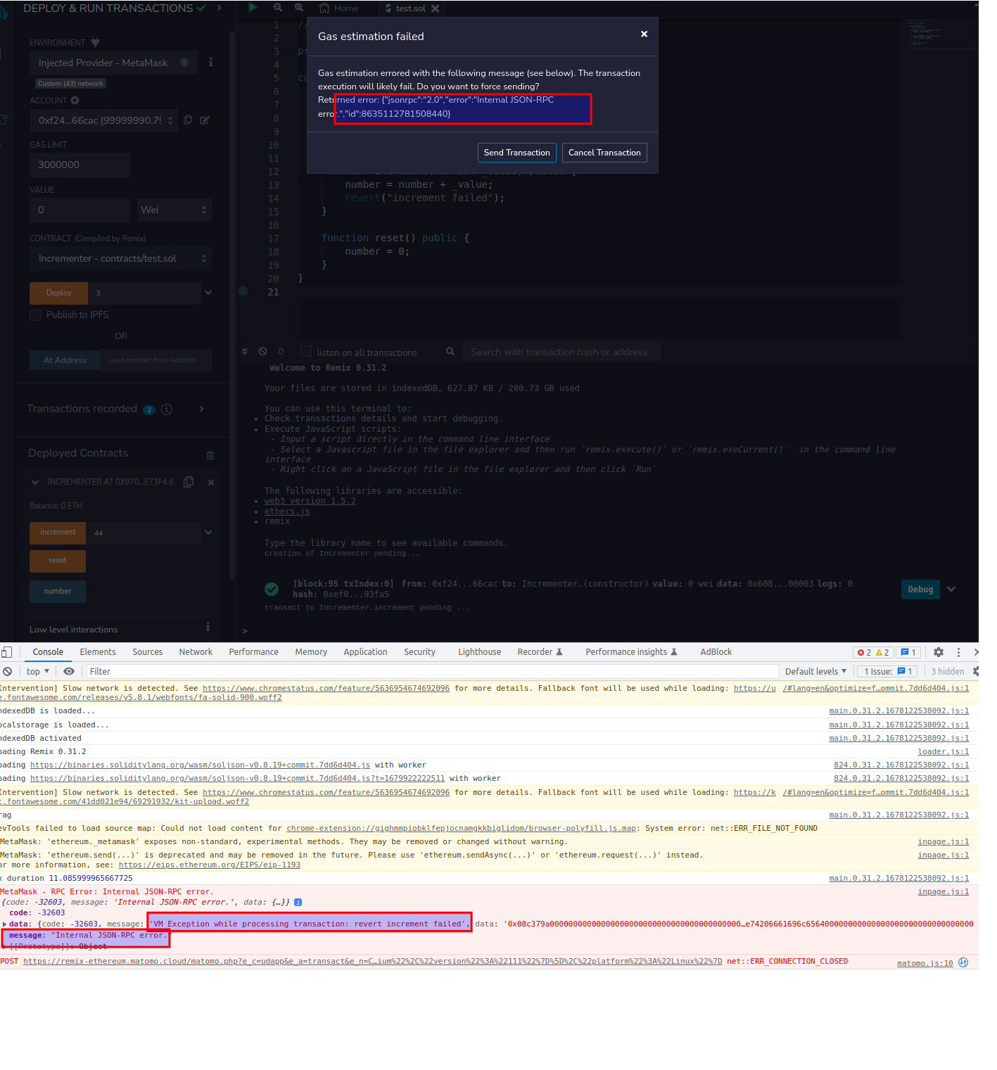 Incorrect Gas estimation error message display · Issue #3561 · ethereum/remix-project · GitHub