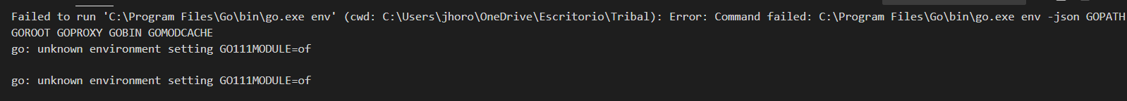 Unknown Environment Setting Go111module · Issue 2620 · Golangvscode Go · Github