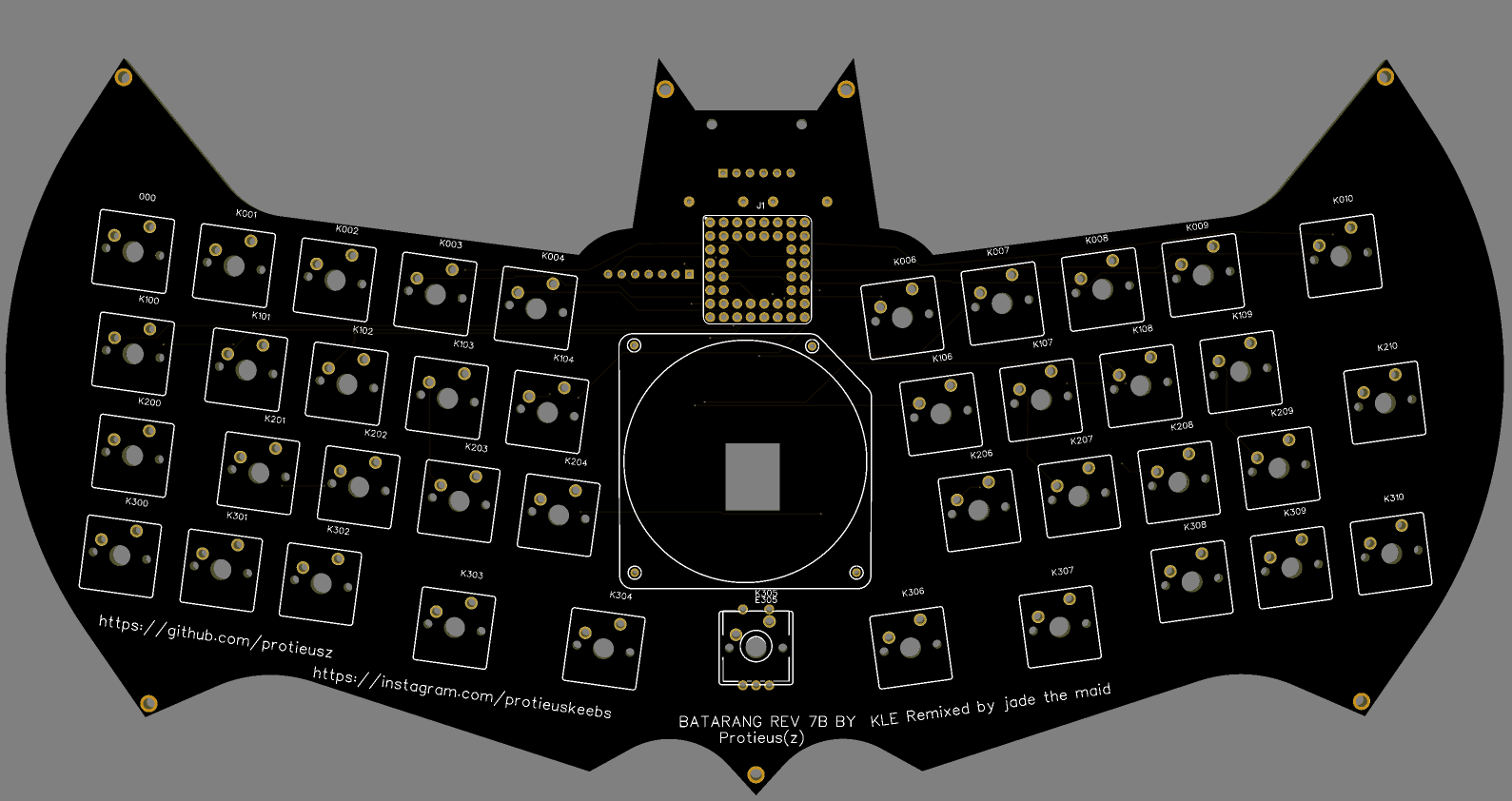GitHub - protieusz/Batarang: Batman theme inspired pcb keeb