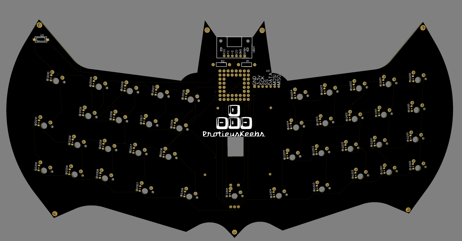 GitHub - protieusz/Batarang: Batman theme inspired pcb keeb