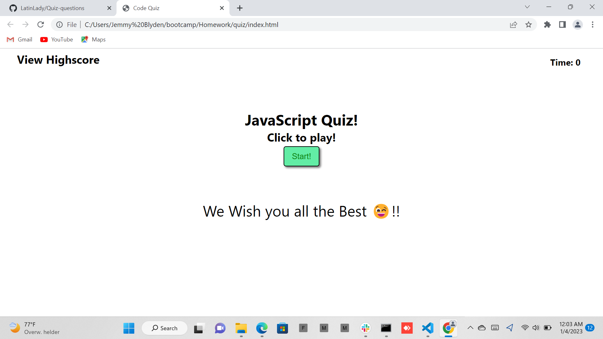 GitHub - LatinLady/Quiz-questions