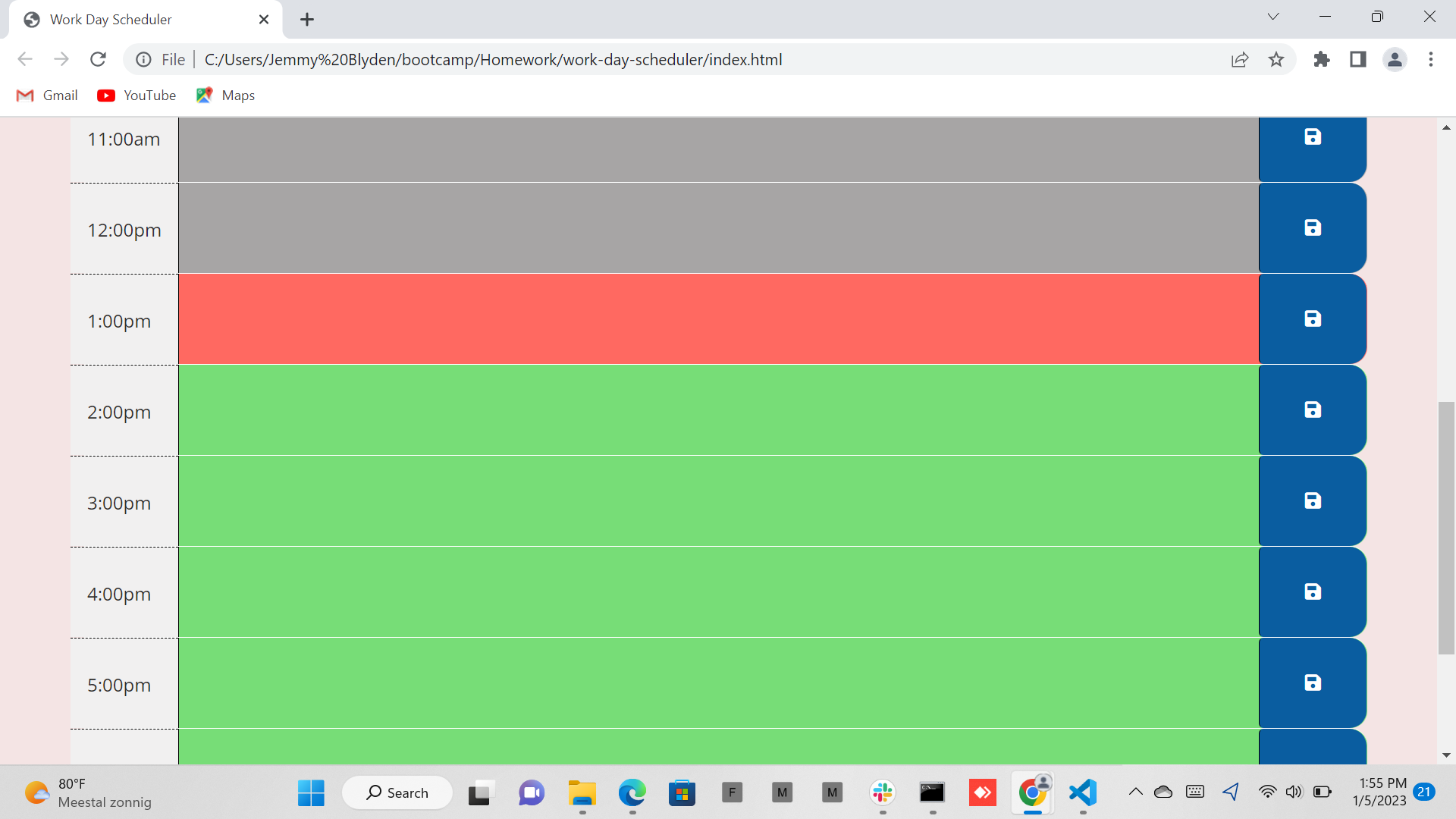 GitHub - LatinLady/work-day-scheduler