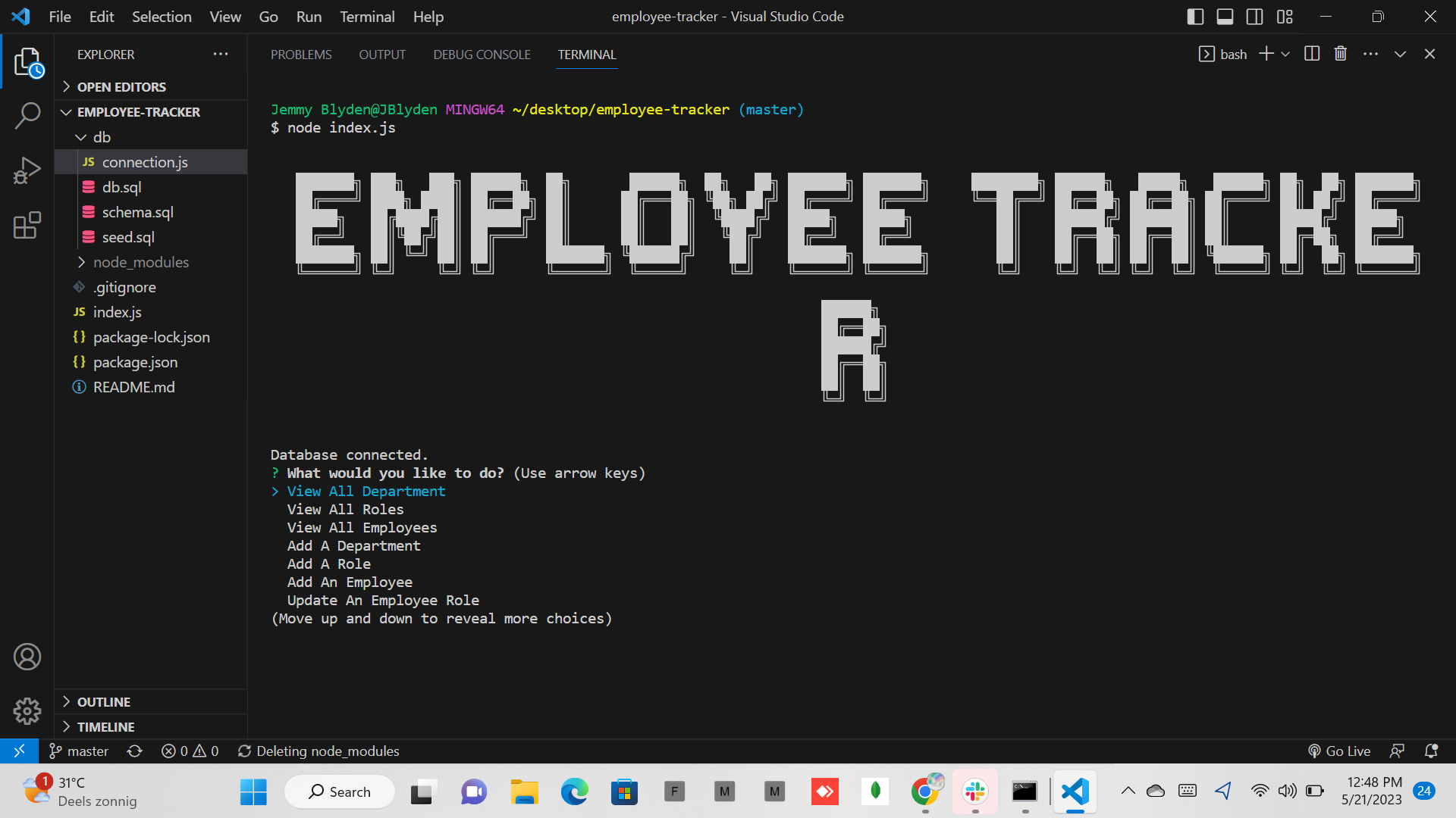 GitHub - LatinLady/employee-tracker