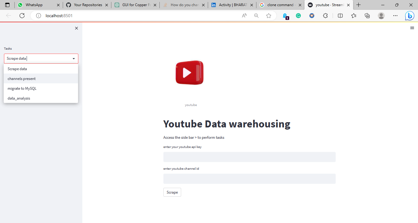 GitHub - ImBharatkumar/Youtube-data-warehousing: Created Streamlit ...