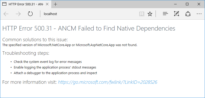 Net Core 31 Problem When Hosting On Iis · Issue 18481 · Dotnetaspnetcore · Github 6701