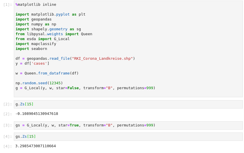 G_Local returns unexpectedly low z_sim for what should be a hotspot · Issue #112 · pysal/esda ...