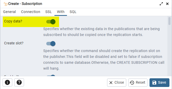 Wrong code for creating subscription if "copy-data" is set to false · Issue #6817 · pgadmin-org ...