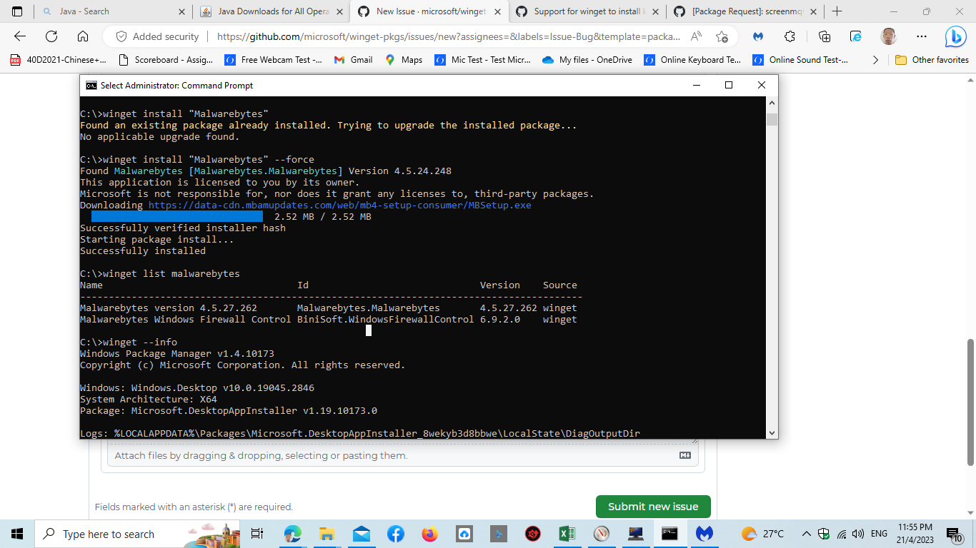 Package Issue Malwarebytesmalwarebytes · Issue 103103 · Microsoft