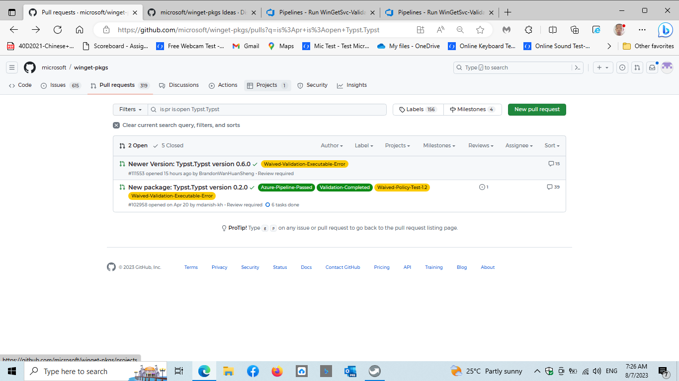The PR validation have some issue. · Issue #111634 · microsoft/winget-pkgs · GitHub