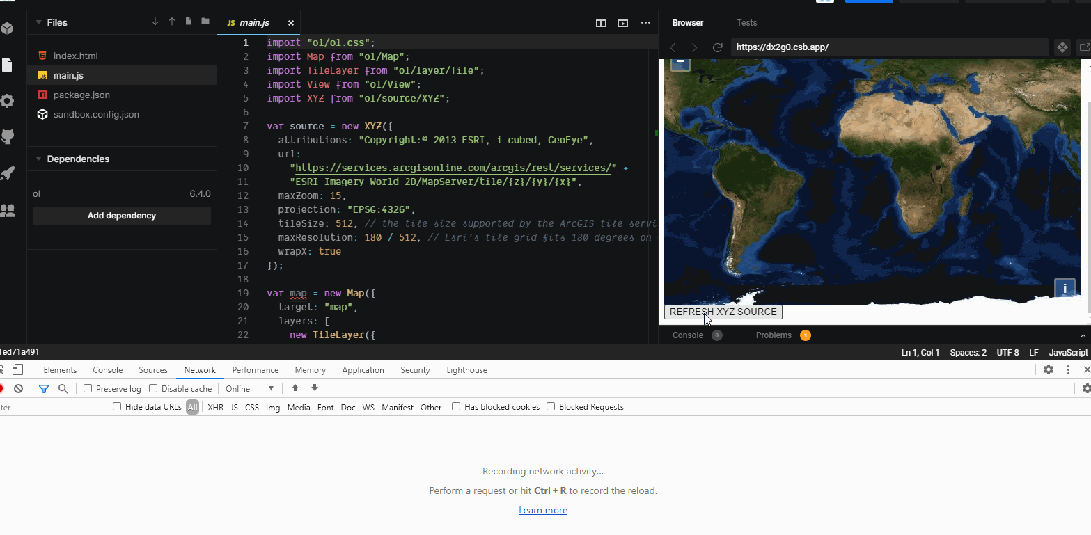 Refreshing a reprojected XYZ source not working · Issue #11326 · openlayers/openlayers · GitHub