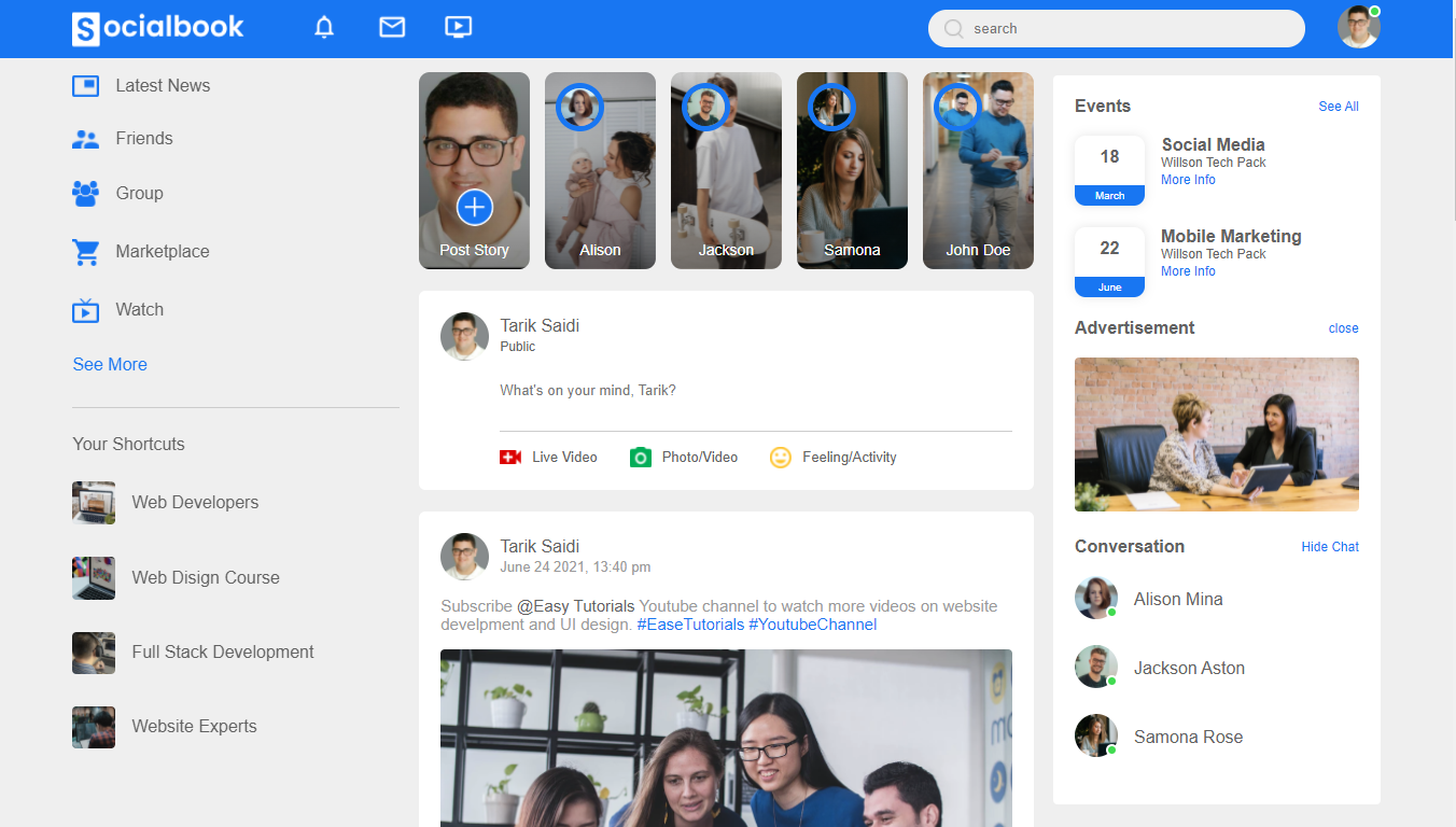 GitHub - Tarik-Saidi/fake-facebook