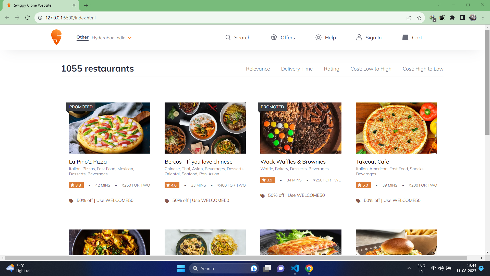 Github Manish7013swiggy Clone Website This Project Imitates The Operations Of Swiggys Real 