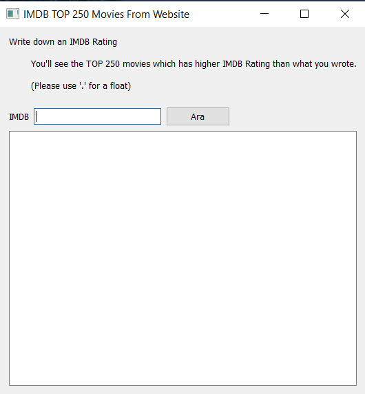 Github Batuhan Yarasimdb Rating Keeper Ui Imdb Rating With Pyqt5 Interface On Python