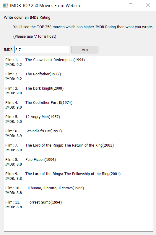 Github Batuhan Yarasimdb Rating Keeper Ui Imdb Rating With Pyqt5 Interface On Python