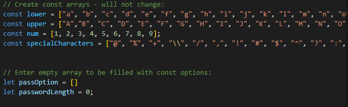 Github Tessaecchallenge3 Js Generate Bootcamp Challenge 3 Generate A Password Using Js On